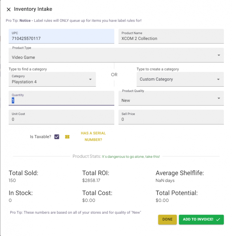 Extensive Invoicing System – Fulcrum OS - Video Game Store Point of ...